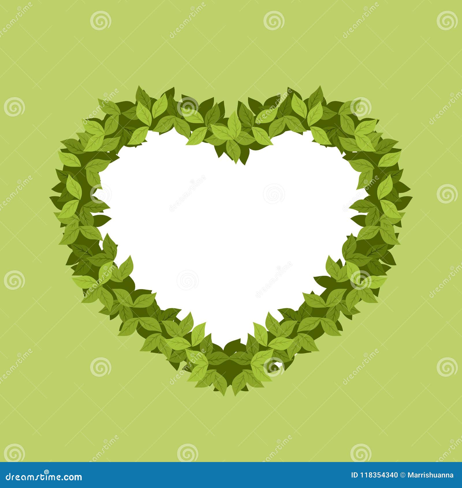 Heart shaped frame stock vector. Illustration of botanical - 118354340