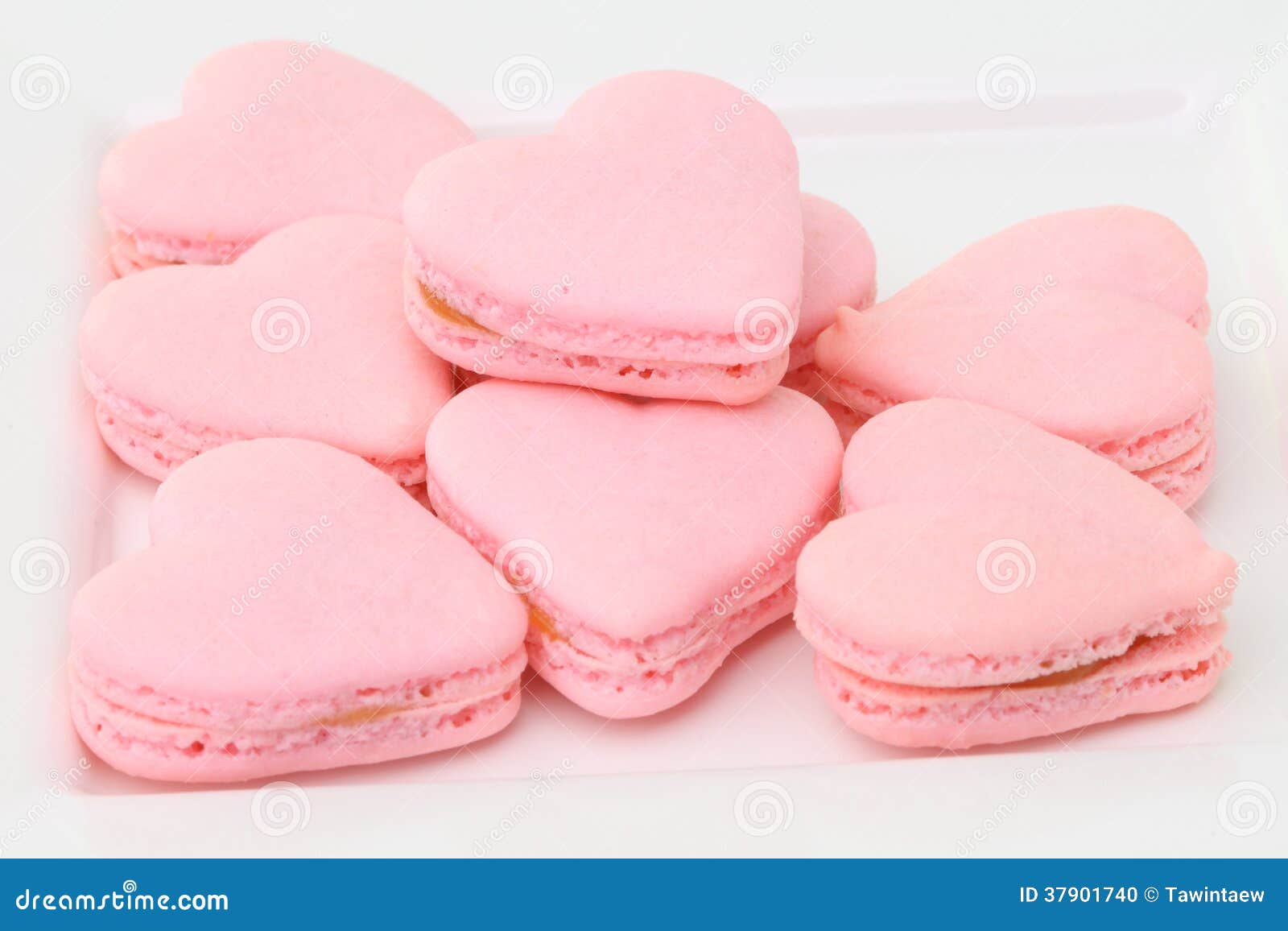Heart Shaped French Macaroons Stock Photo - Image of colorful ...