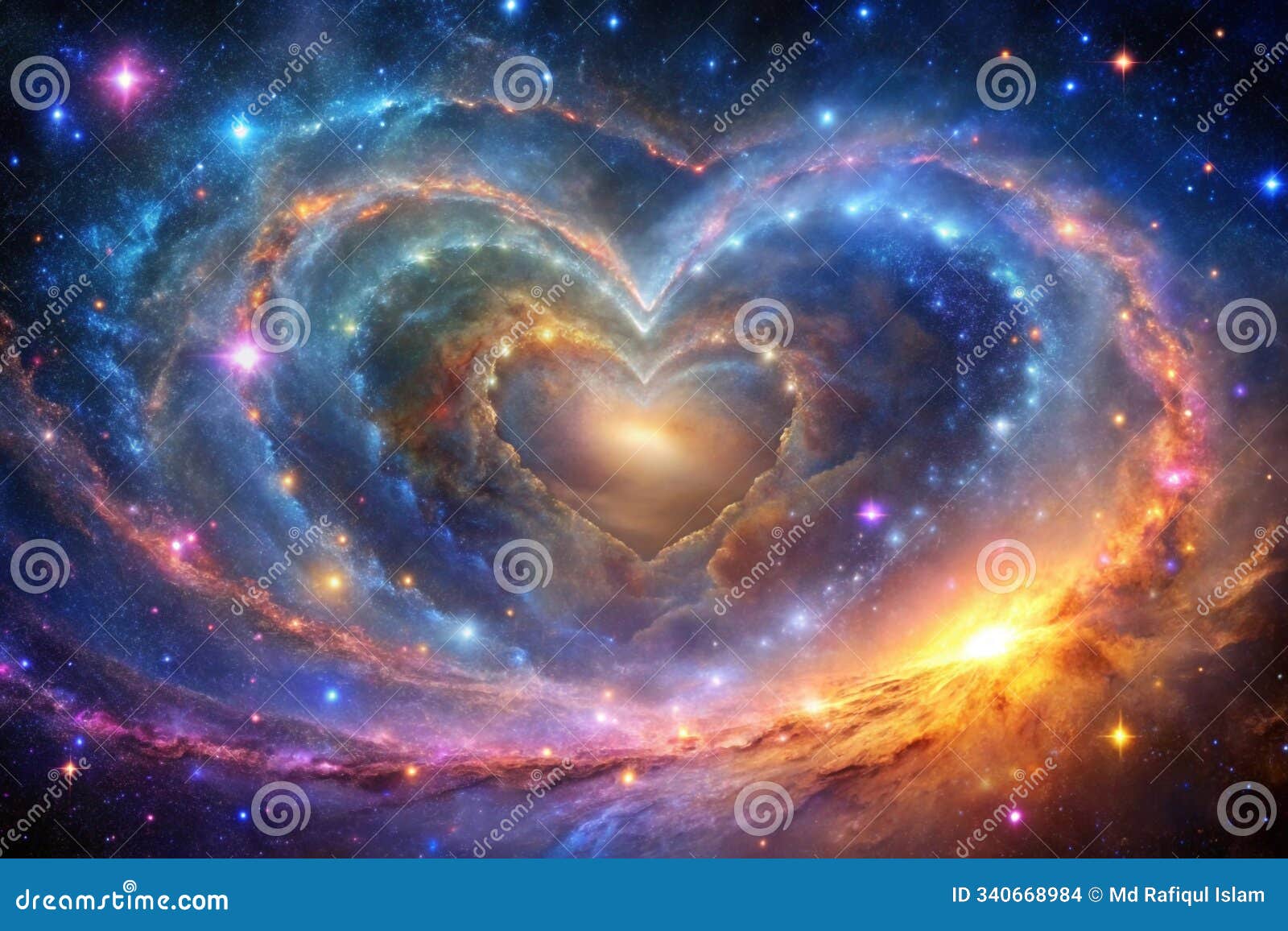 Heart Shaped Galaxy a Cosmic Wallpaper. Generative AI Stock ...