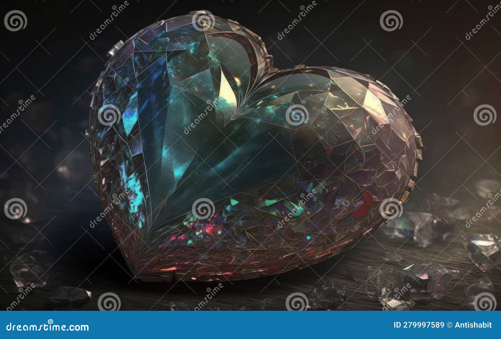 Heart Shaped Gem stock illustration. Illustration of heart - 279997589