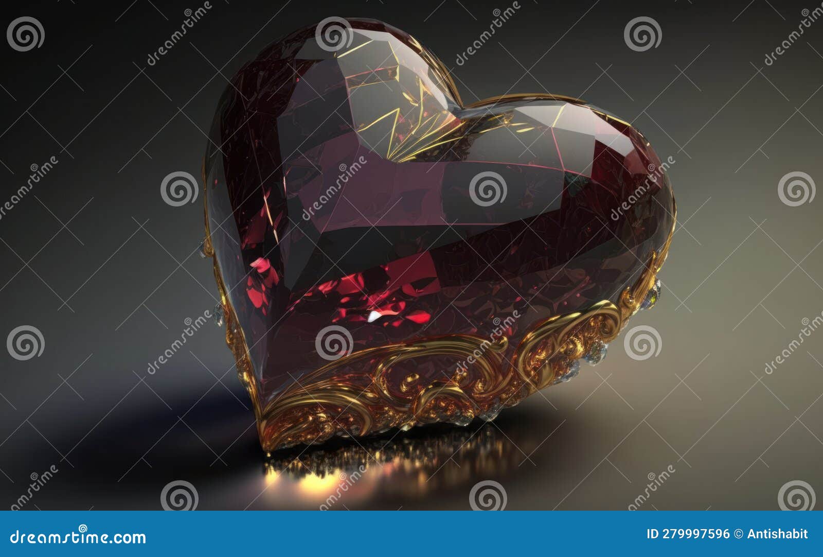 Heart Shaped Gem stock illustration. Illustration of jewels - 279997596