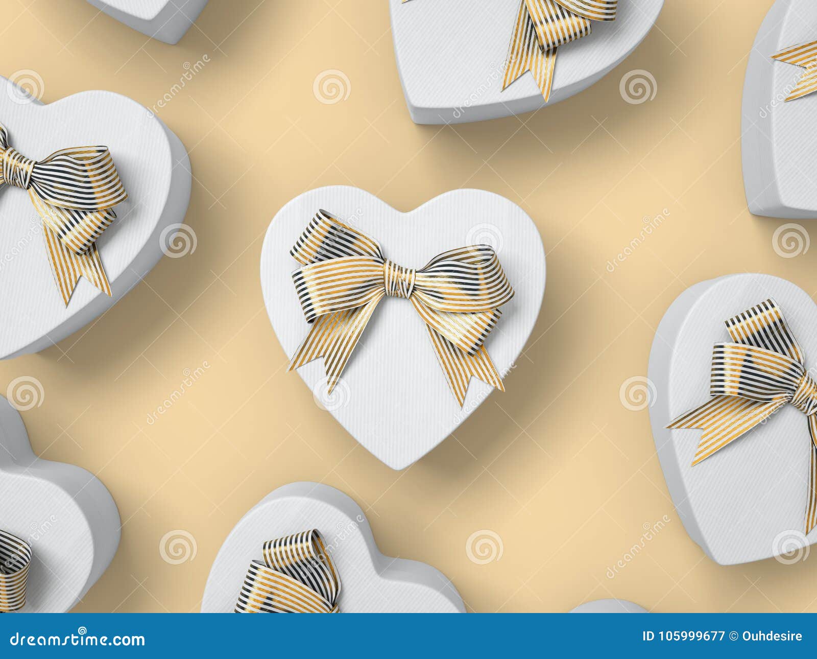 Heart Shaped Gift Boxes. Top View. Stock Image - Image of romance ...