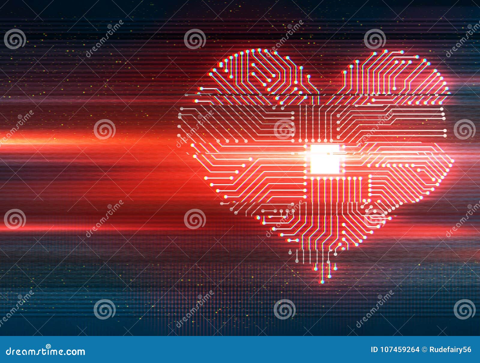 Heart Shaped, Glitched Cpu Processor Stock Illustration - Illustration ...