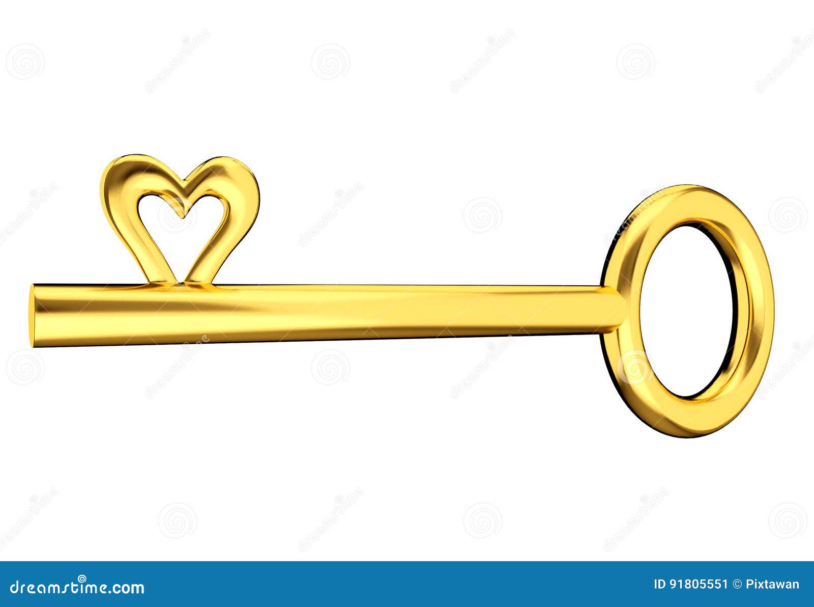 Heart Shaped Golden Key stock illustration. Illustration of shaped ...