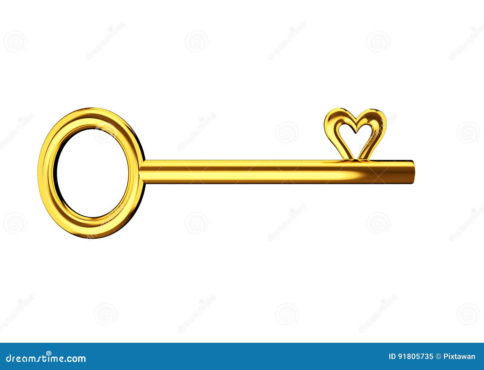 Heart Shaped Golden Key stock illustration. Illustration of golden ...