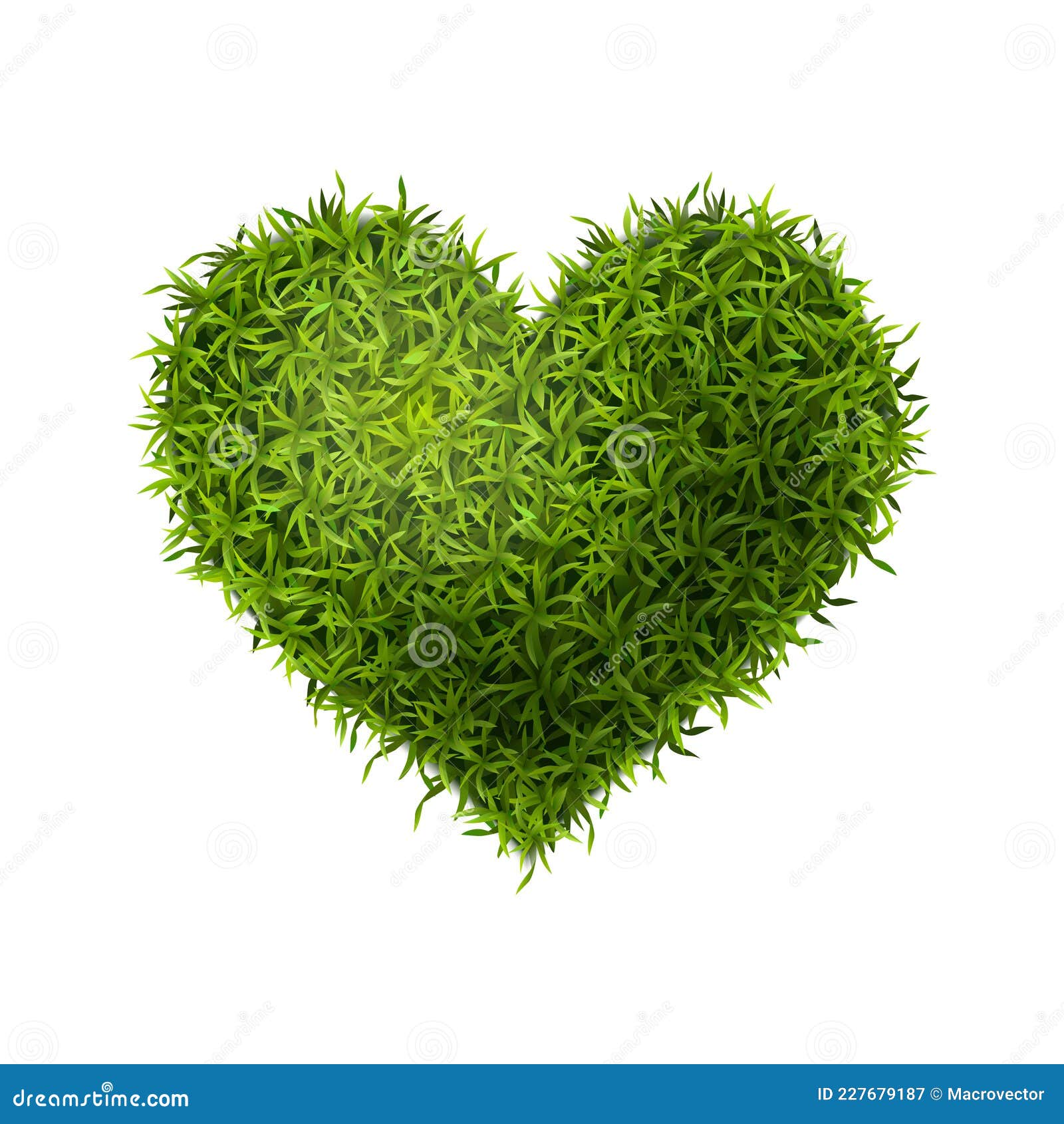 Heart Shaped Grass Composition Stock Vector - Illustration of shape ...