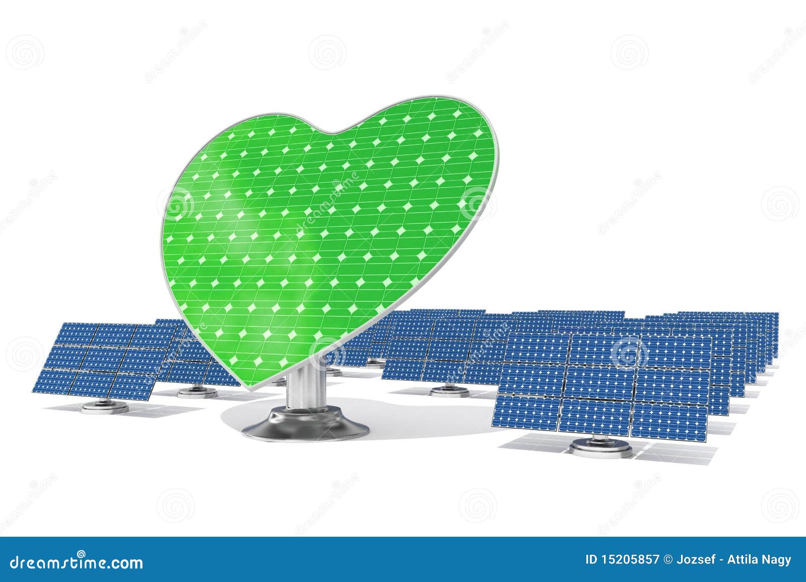 Heart Shaped Green Solar Panel Leader Stock Illustration - Illustration ...