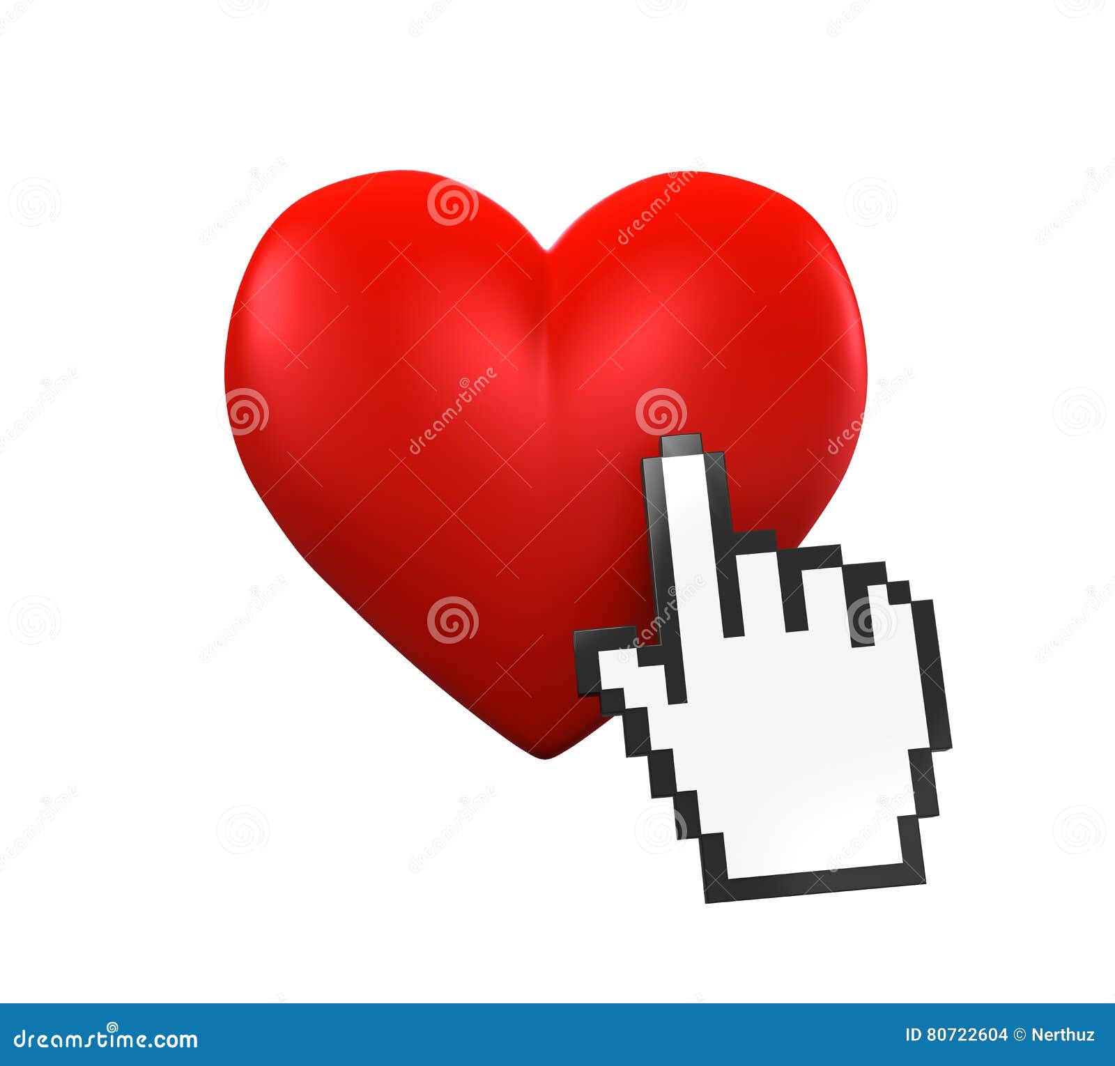 Heart Shaped and Hand Cursor Stock Illustration - Illustration of ...