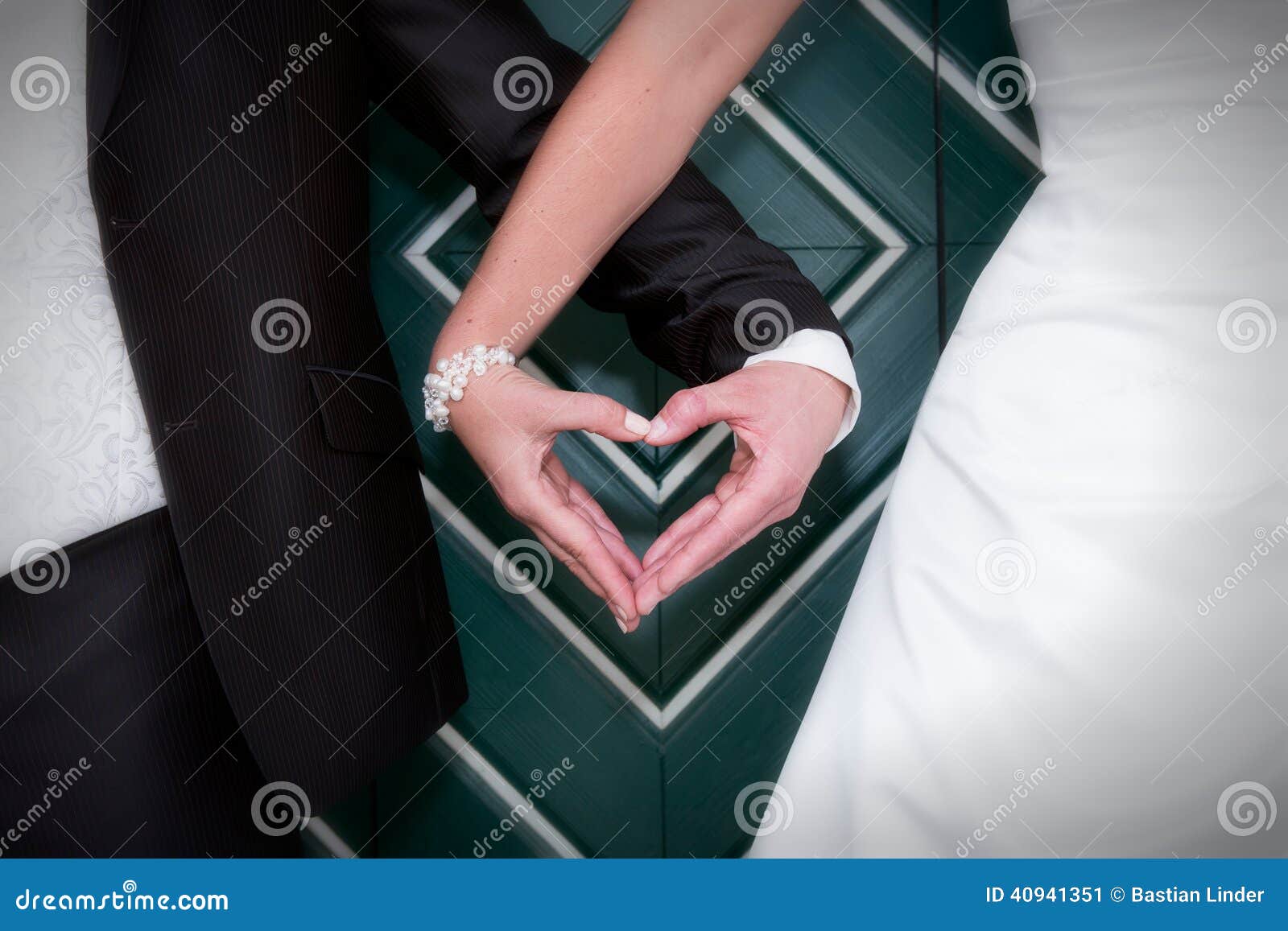 Heart Shaped Hands of Bride and Groom on Wedding Stock Image - Image of ...