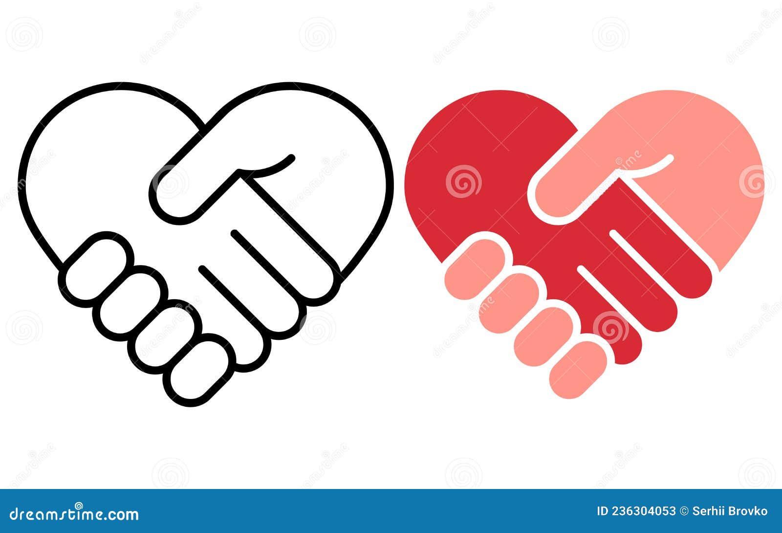 Heart Shaped Handshake Icon. Vector Illustration Stock Vector ...