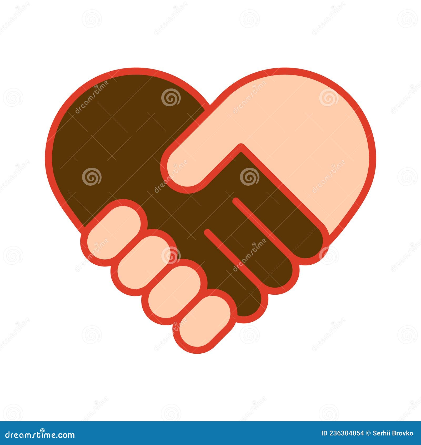 Heart Shaped Handshake Icon. Vector Illustration Stock Vector ...