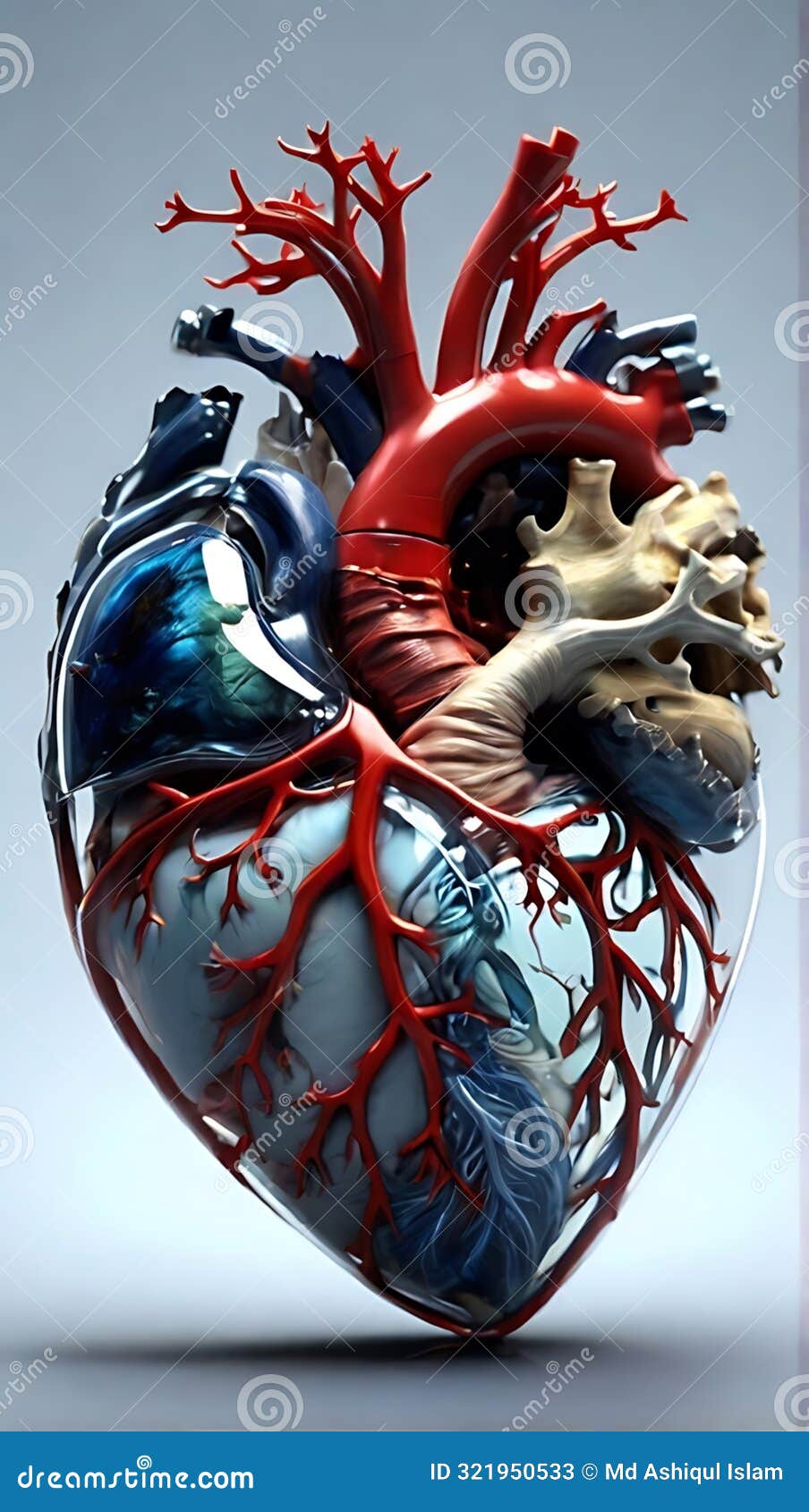 A Heart Shaped Human Heart with the Word Heart on it Stock Illustration ...