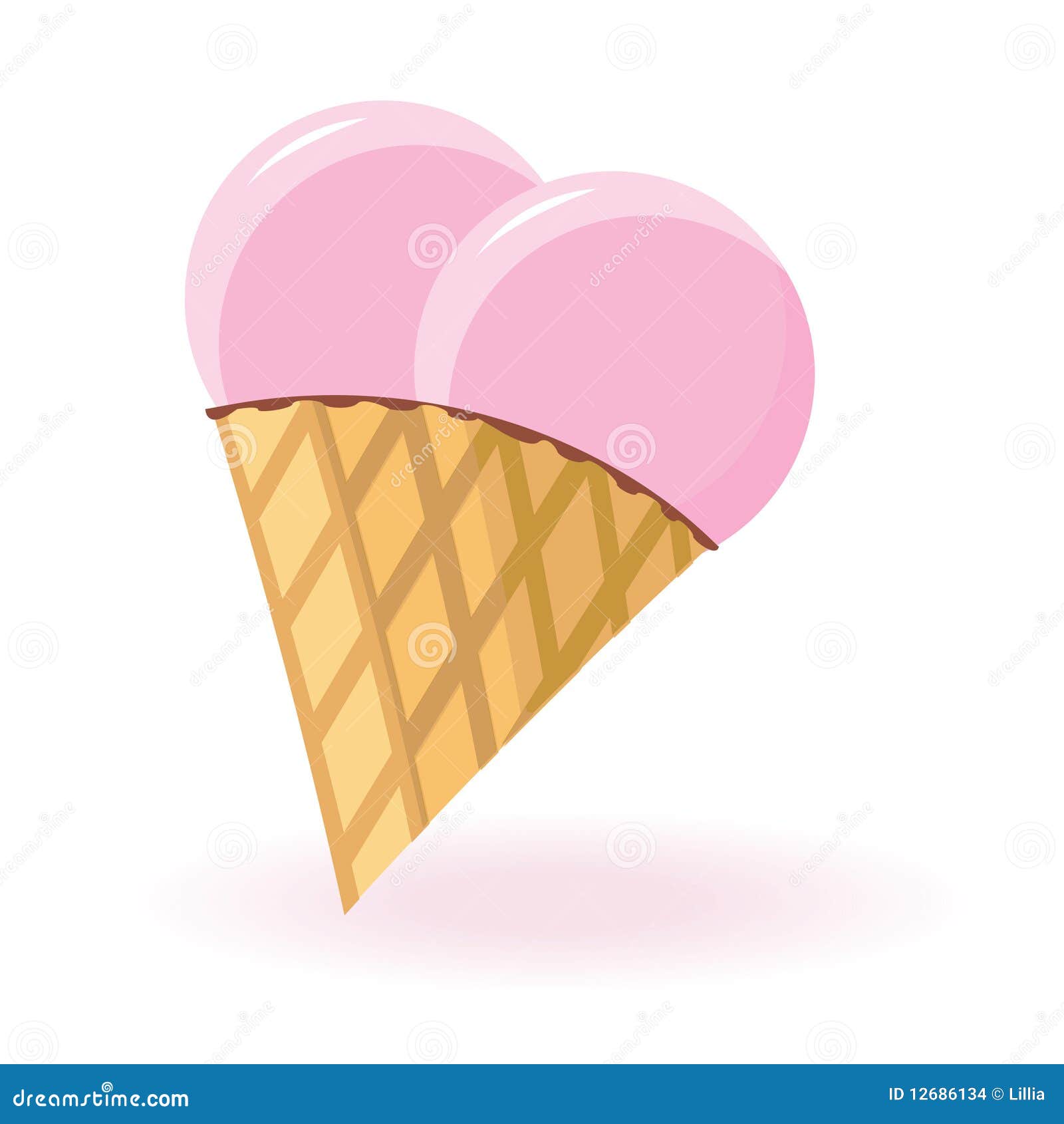 Heart shaped ice-cream stock vector. Illustration of cold - 12686134