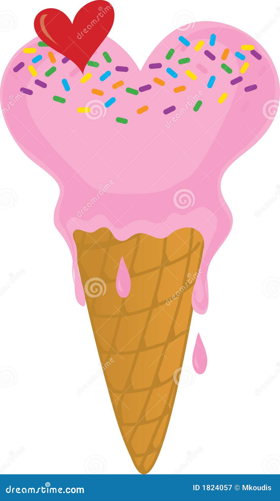 Heart Shaped Ice Cream stock vector. Illustration of sprinkles - 1824057