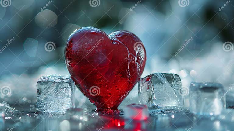 Heart Shaped with Ice Cubes Stock Photo - Image of clear, drink: 316115696