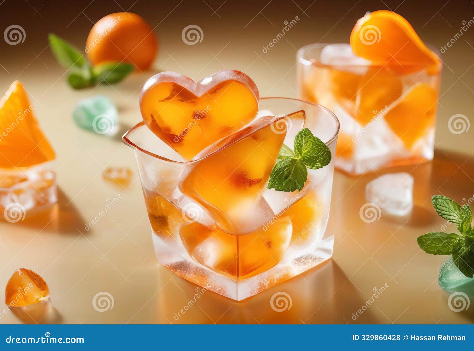 Heart Shaped Ice Cubes Dropping into Cocktail Glass Stock Illustration ...