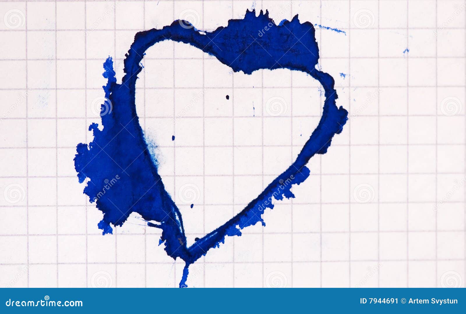 Heart Shaped Ink Blot on Paper Stock Image - Image of romance, love ...