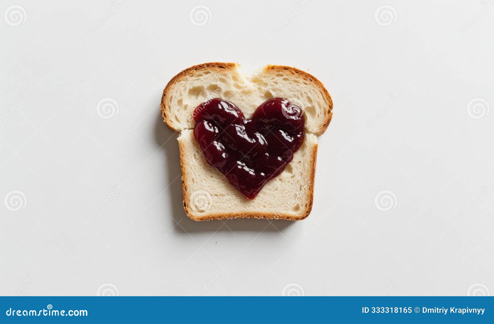 Heart-shaped Jam Spread on a Slice of Bread Stock Illustration ...