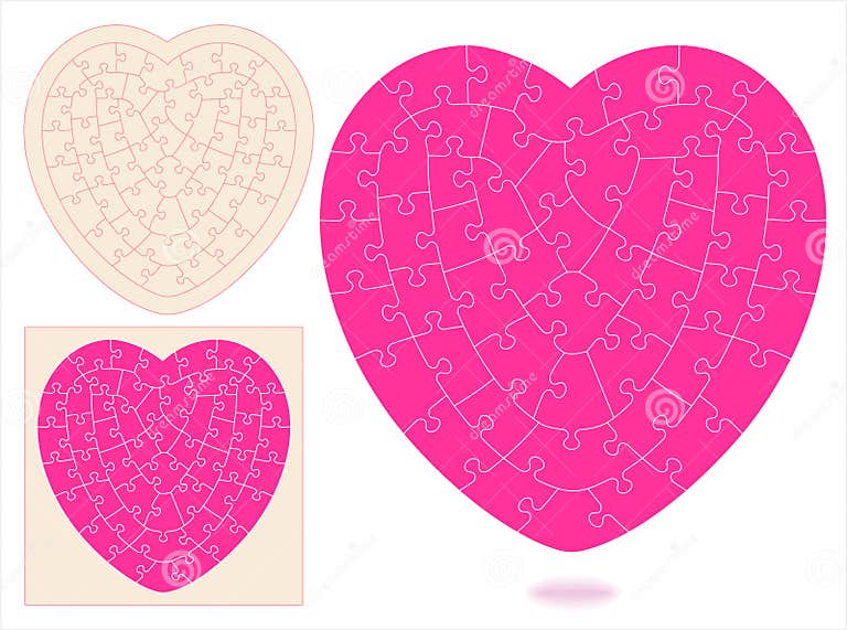 Heart-shaped jigsaw puzzle stock vector. Illustration of hand - 7693250