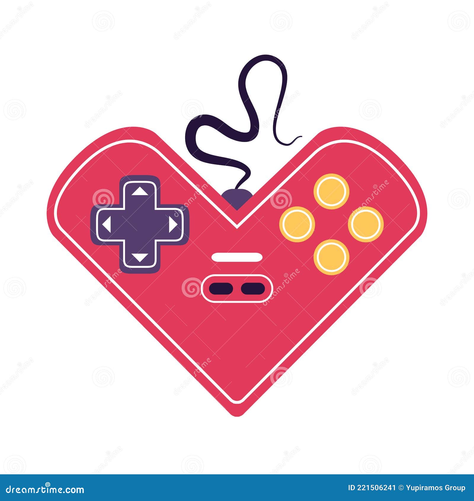 Heart shaped joystick stock vector. Illustration of technology - 221506241