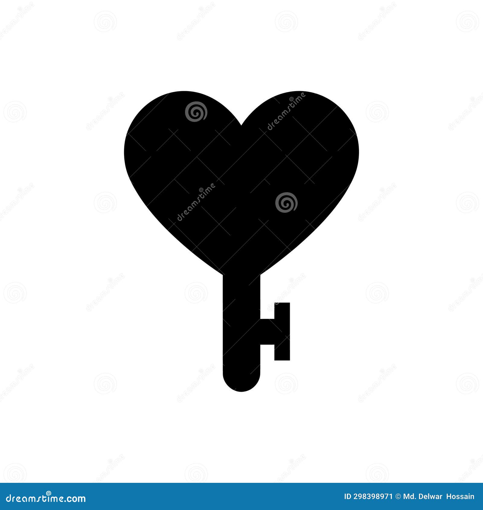 Heart-shaped key icon stock vector. Illustration of icon - 298398971