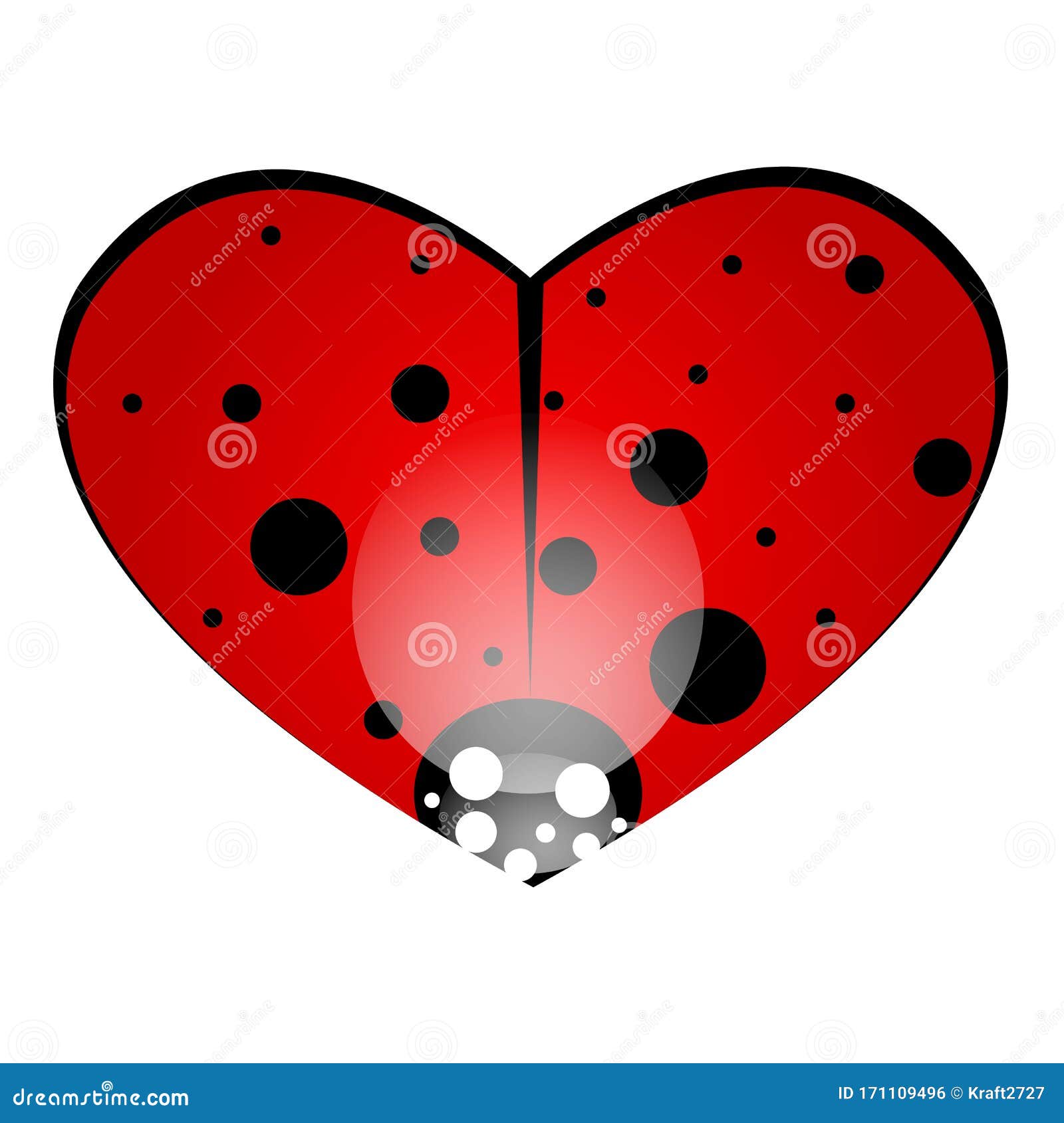 Heart shaped ladybug stock vector. Illustration of card - 171109496