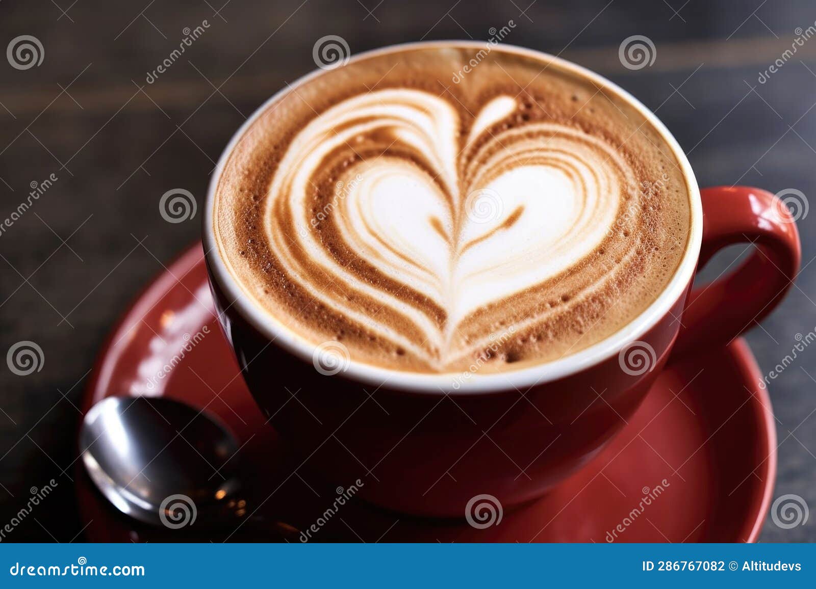 Heart-shaped Latte Art in a Cappuccino Stock Photo - Image of foam ...