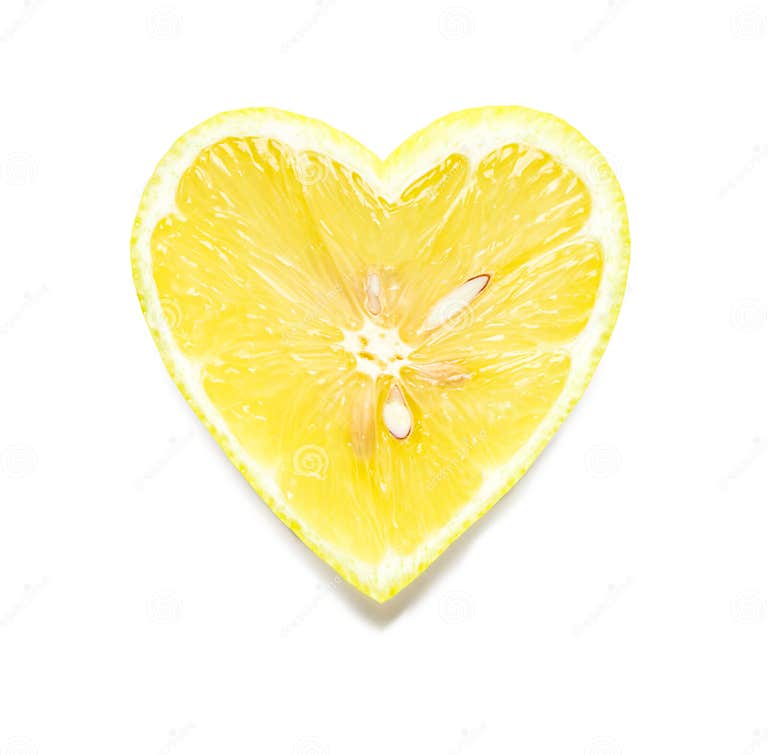 Heart Shaped Lemon Slice stock image. Image of square - 44604427