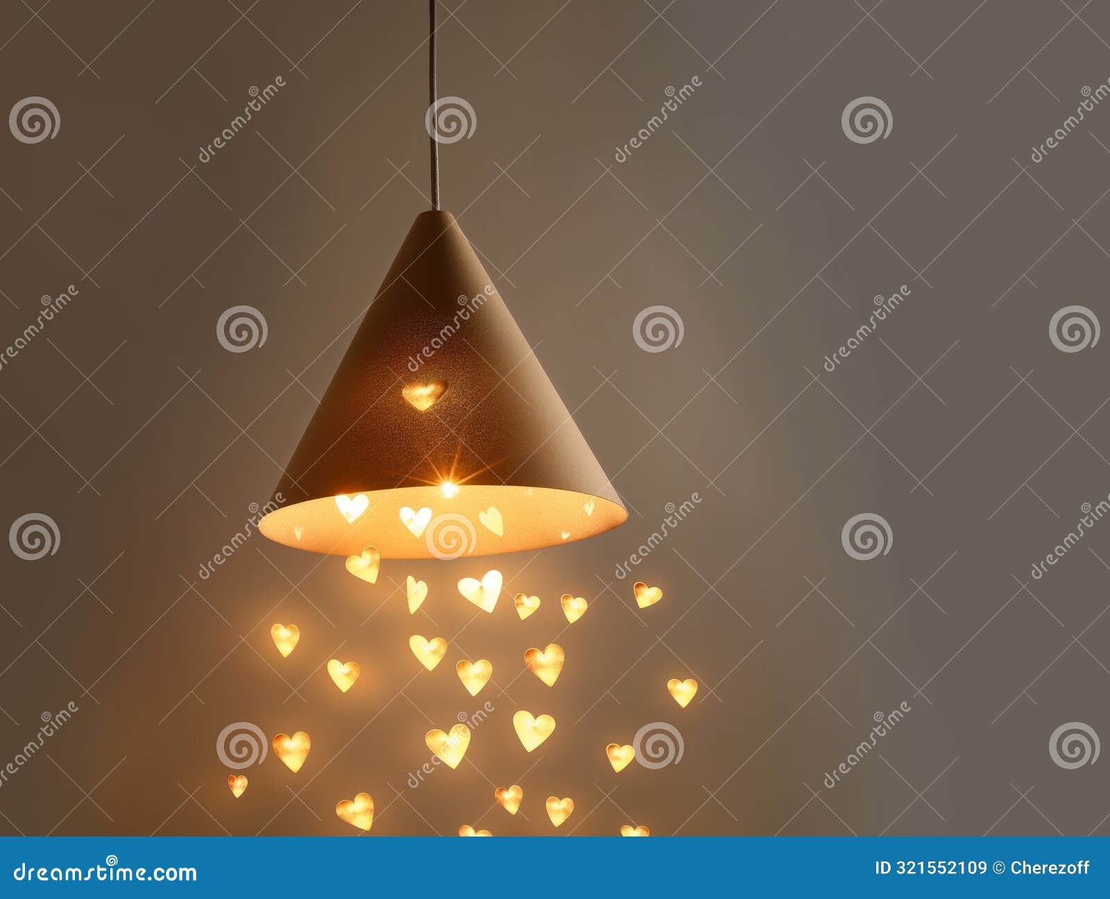 Heart-Shaped Light Projections from Cone Lamp Stock Image - Image of ...