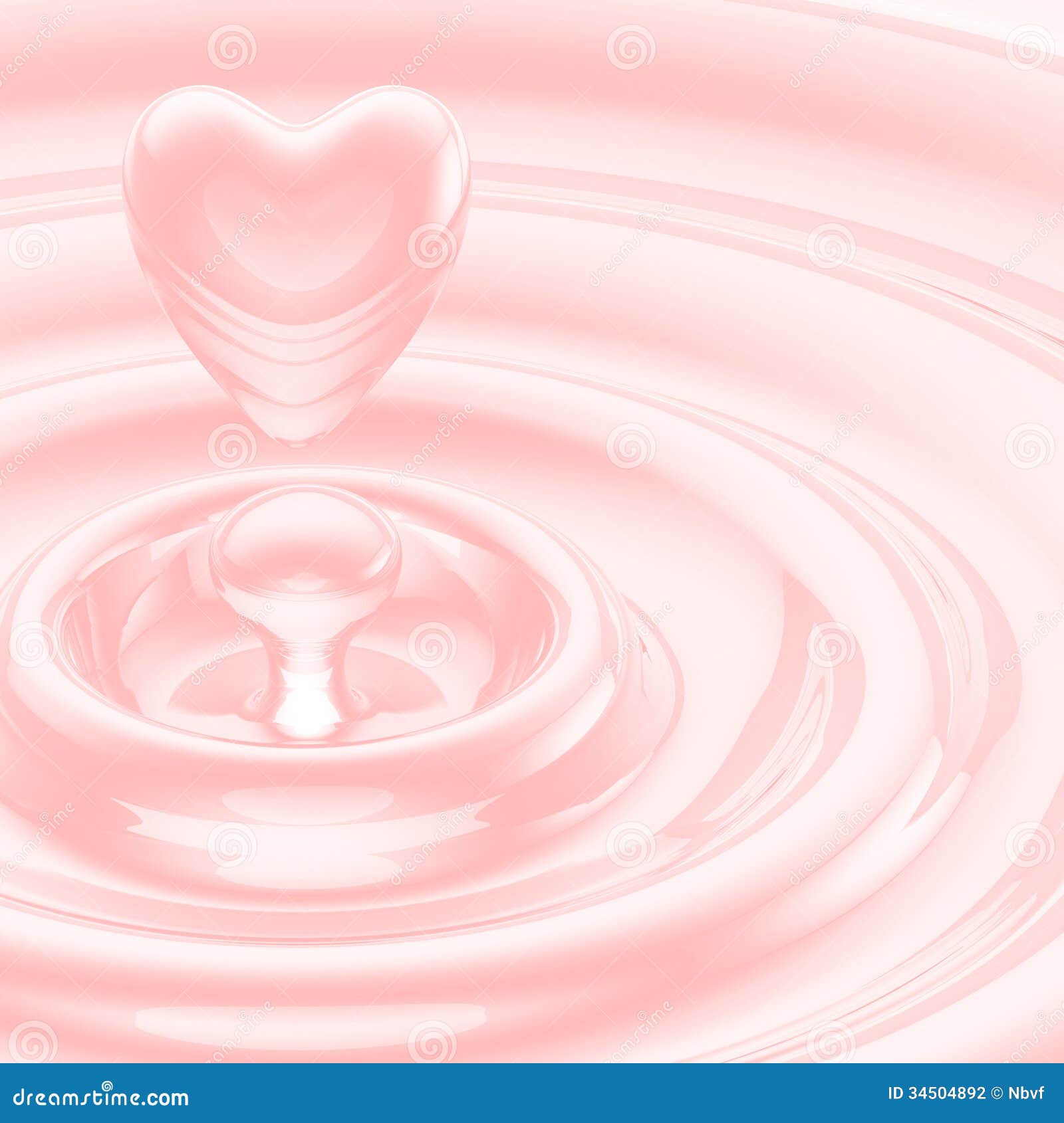 Heart Shaped Liquid Drop in a Waves Stock Illustration - Illustration ...