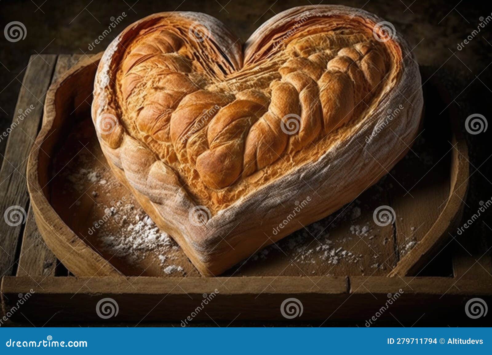 Heart-shaped Loaf of Bread, with Crackling Crust and Chewy Interior ...