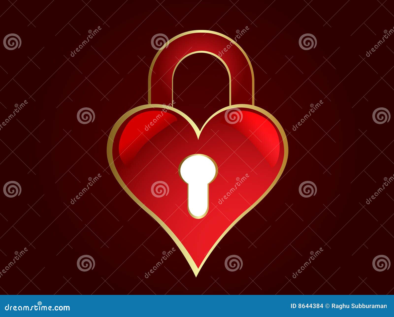 Heart shaped lock stock vector. Illustration of digital - 8644384