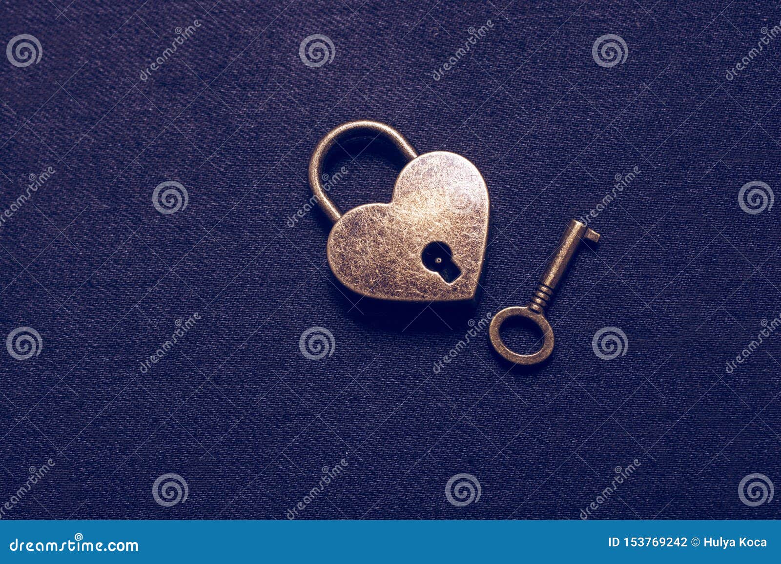 Heart Shaped Lock and Key on Abstract Background Stock Photo - Image of ...