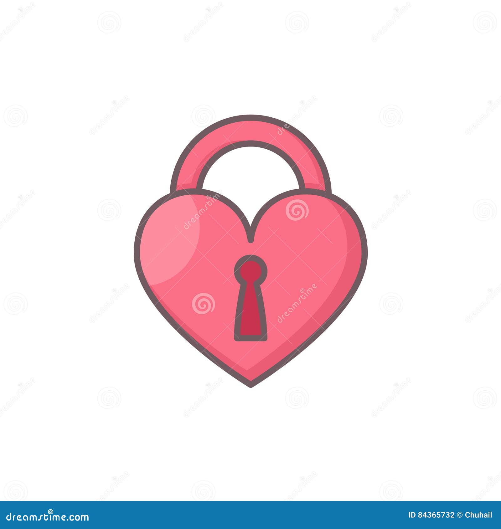 Heart shaped lock. stock vector. Illustration of heart - 84365732