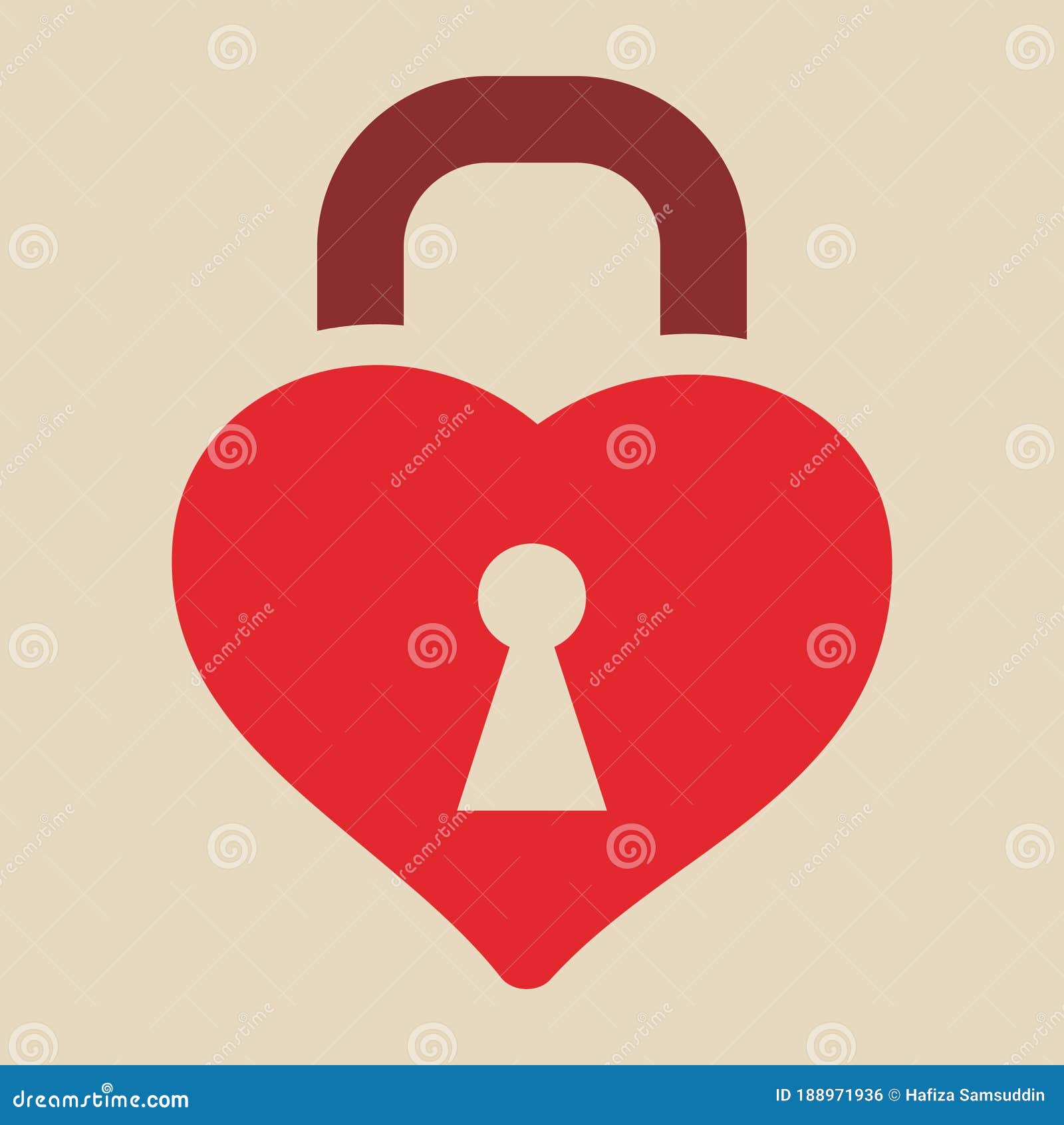 Heart Shaped Lock. Vector Illustration Decorative Design Stock Vector ...