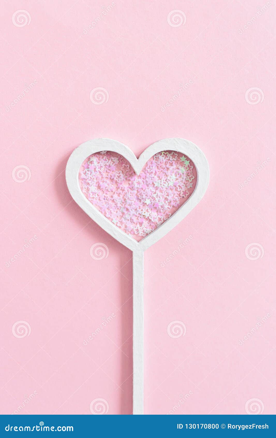 Heart Shaped Magic Wand With Star Sequins Stock Photo - Image of design ...