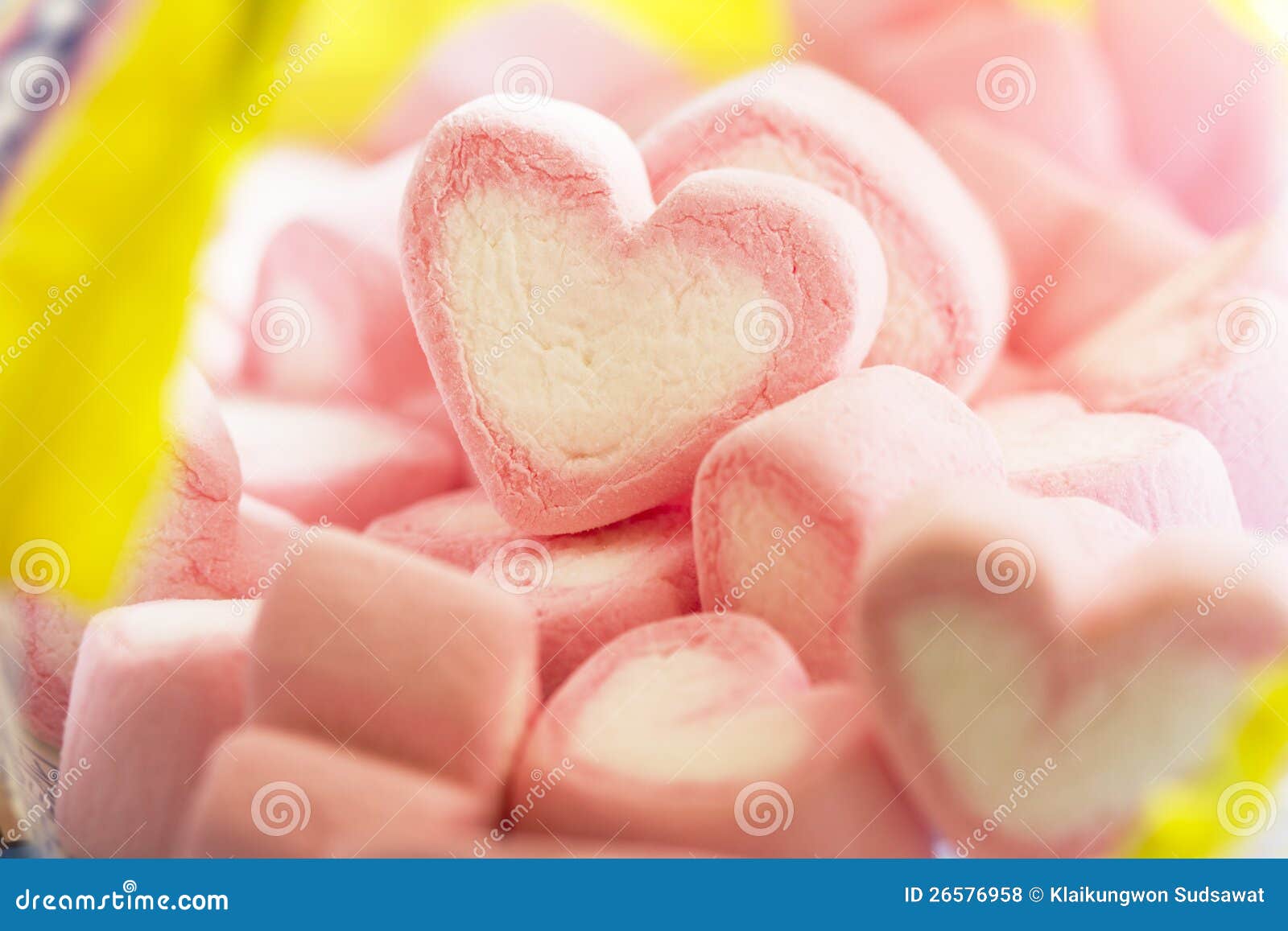 Heart Shaped Marshmallow in the Package Stock Photo - Image of party ...