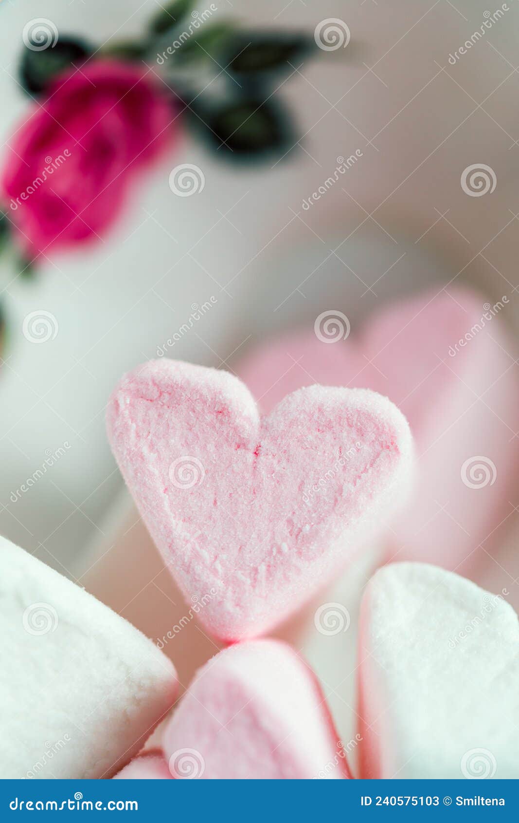 Heart-shaped Marshmallows in an Overturned Porcelain Teacup Stock Image ...