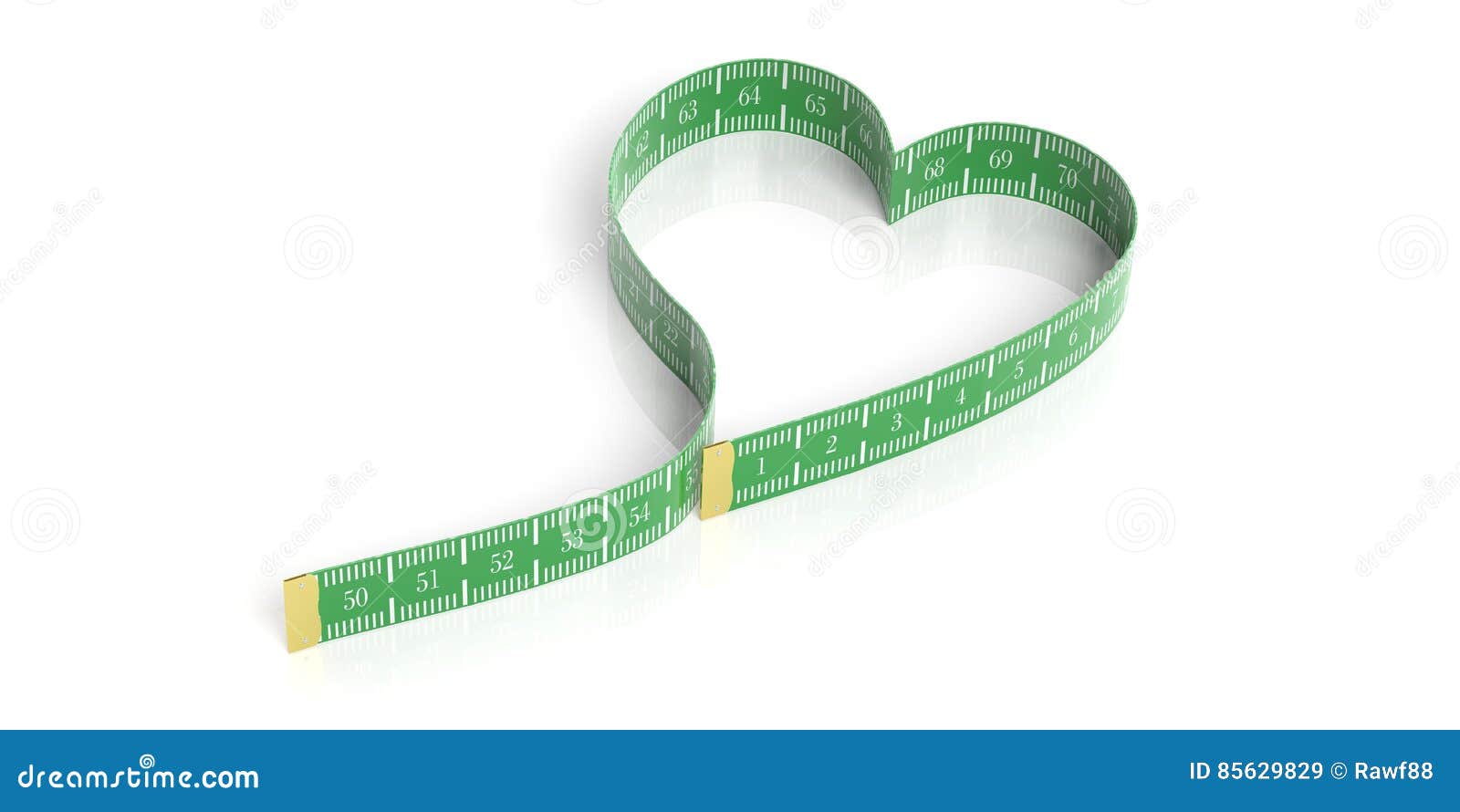 Heart Shaped Measure Tape. 3d Illustration Stock Illustration ...