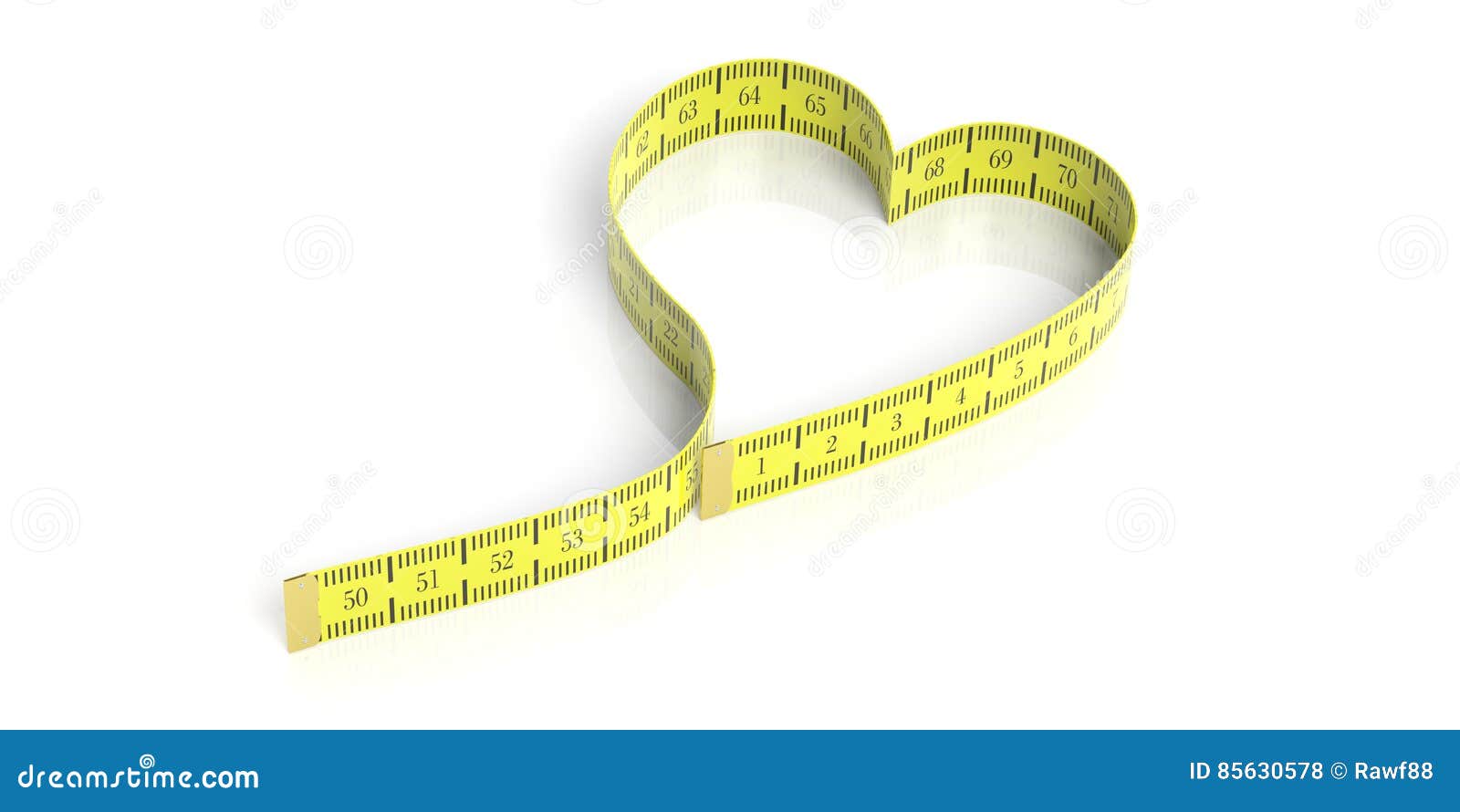 Heart Shaped Measure Tape. 3d Illustration Stock Illustration ...