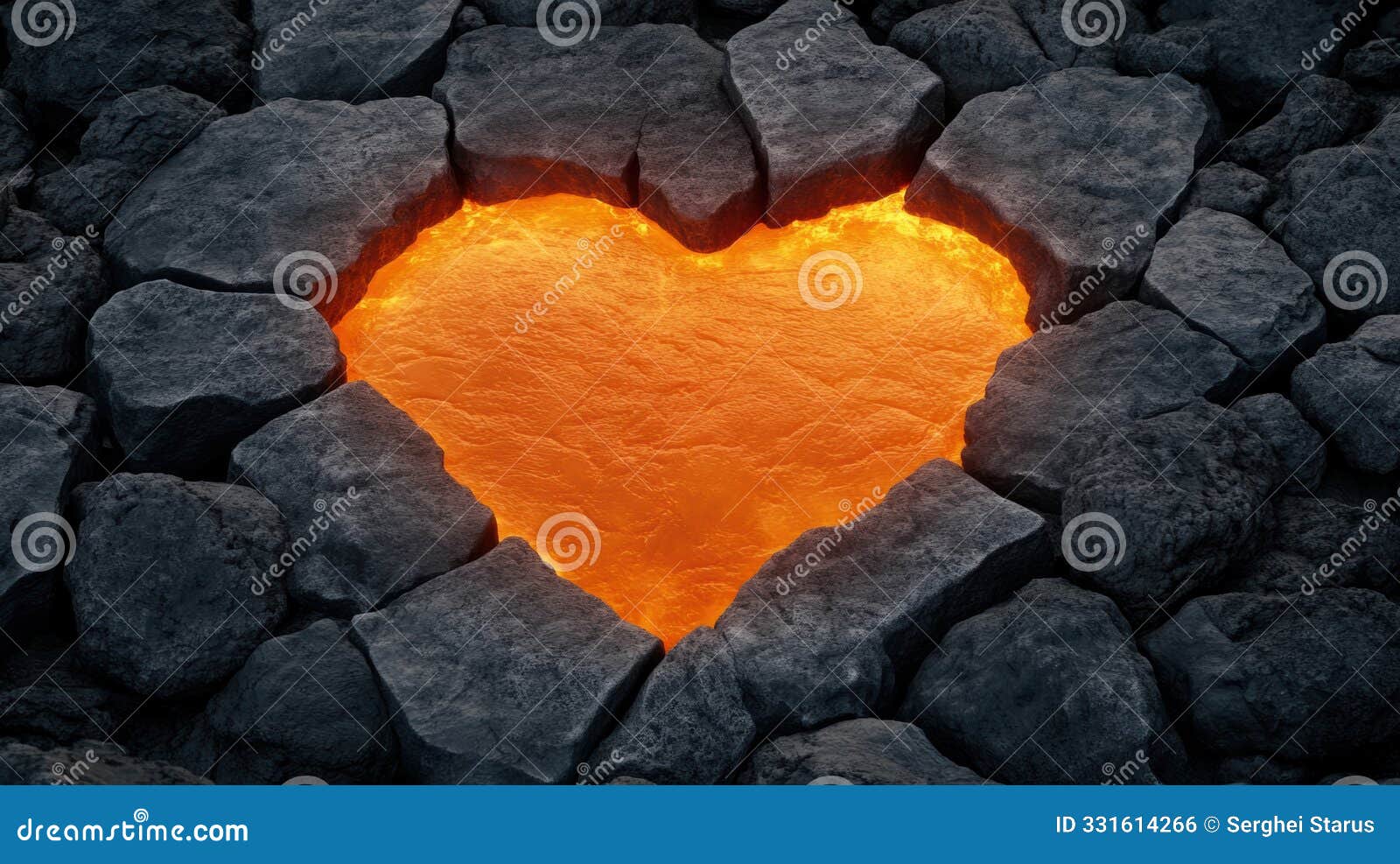 A Heart Shaped in the Middle of a Pile of Rocks, AI Stock Photo - Image ...