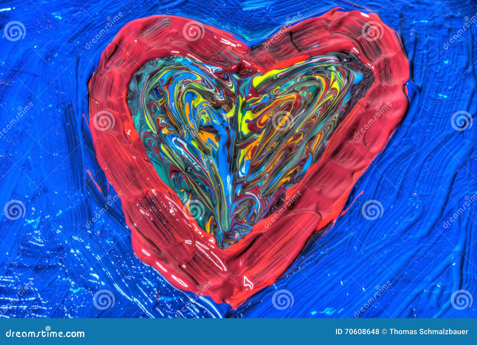 Heart Shaped Mixed Painted Colors Stock Photos - Free & Royalty-Free ...