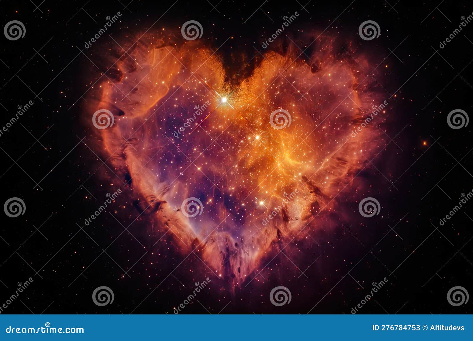 Heart-shaped Nebula Surrounded by a Field of Stars Stock Image - Image ...