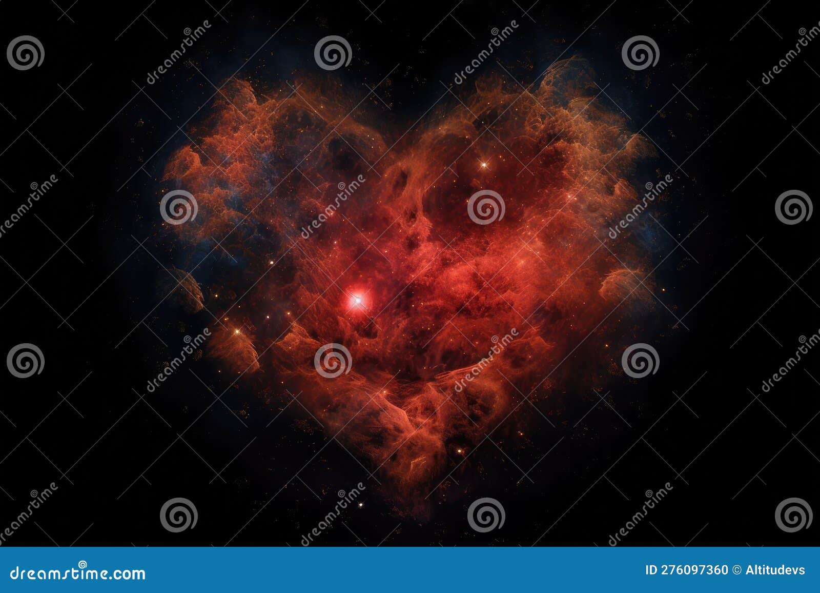 Heart-shaped Nebula with Twinkling Stars of the Night Sky Stock ...