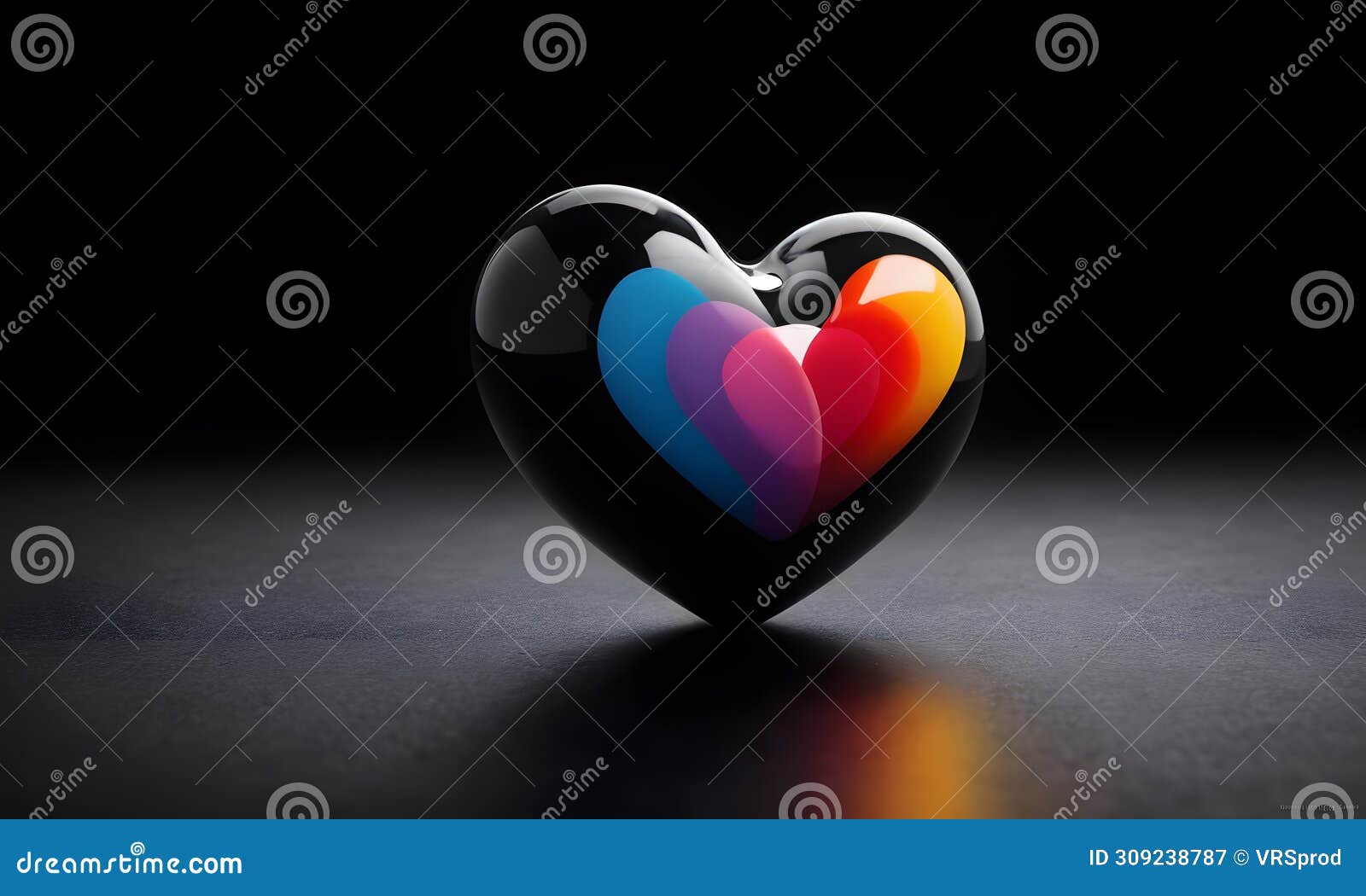 Spectrum Heart on Dark stock image. Image of emotions - 309238787