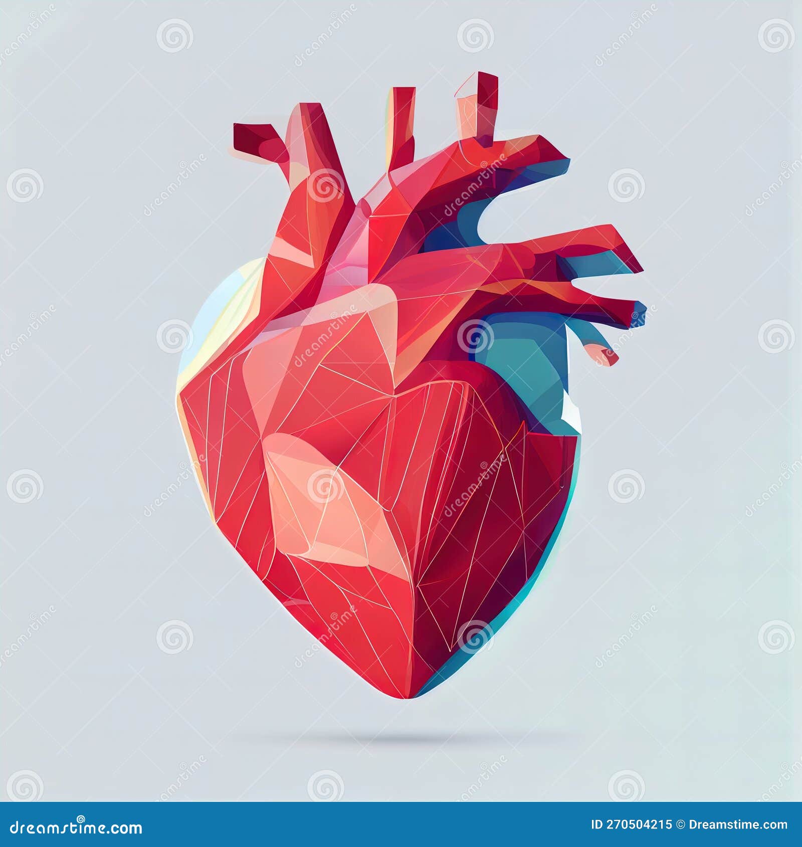 A Heart Shaped Object with a Blue Background and a Light Blue ...