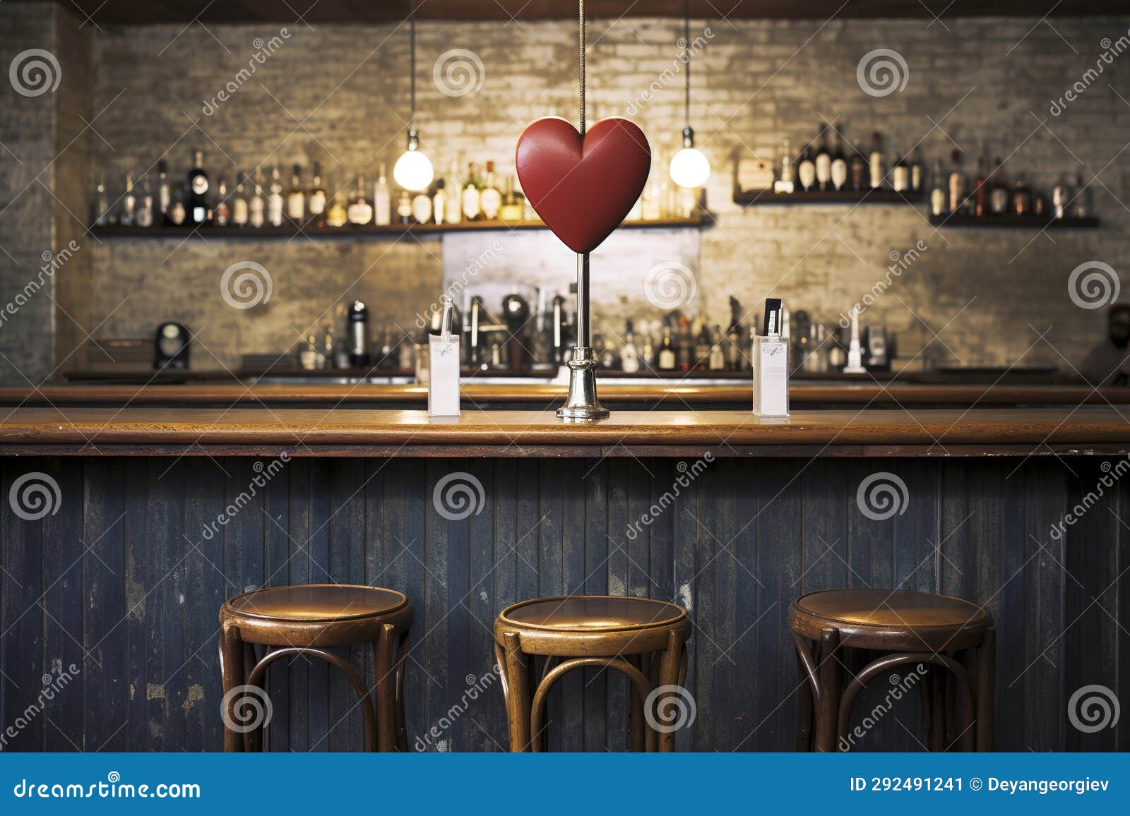 A Heart Shaped Object Sitting on Top of a Bar Stock Illustration ...