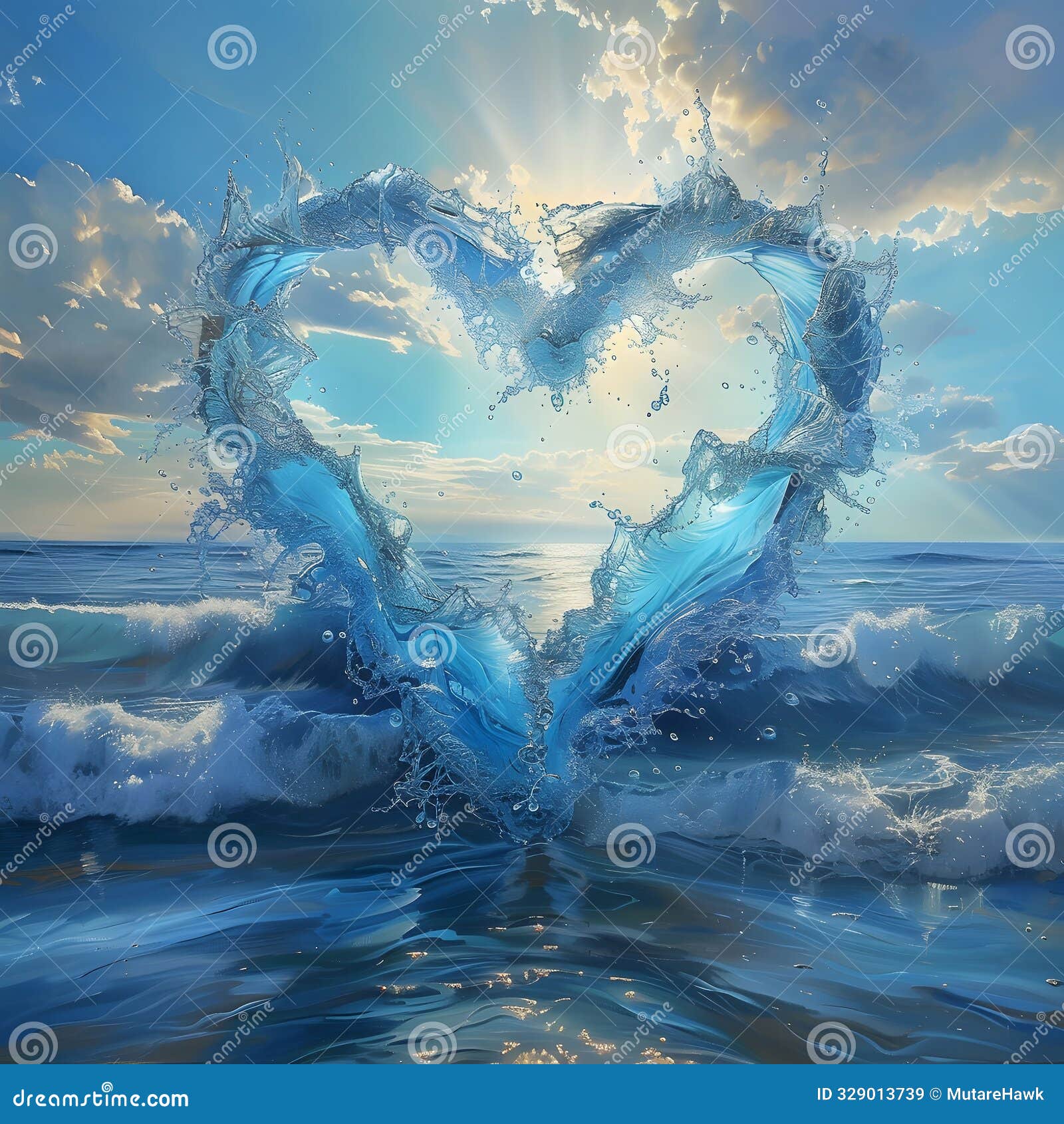 Heart Shaped Ocean Wave stock illustration. Illustration of natural ...