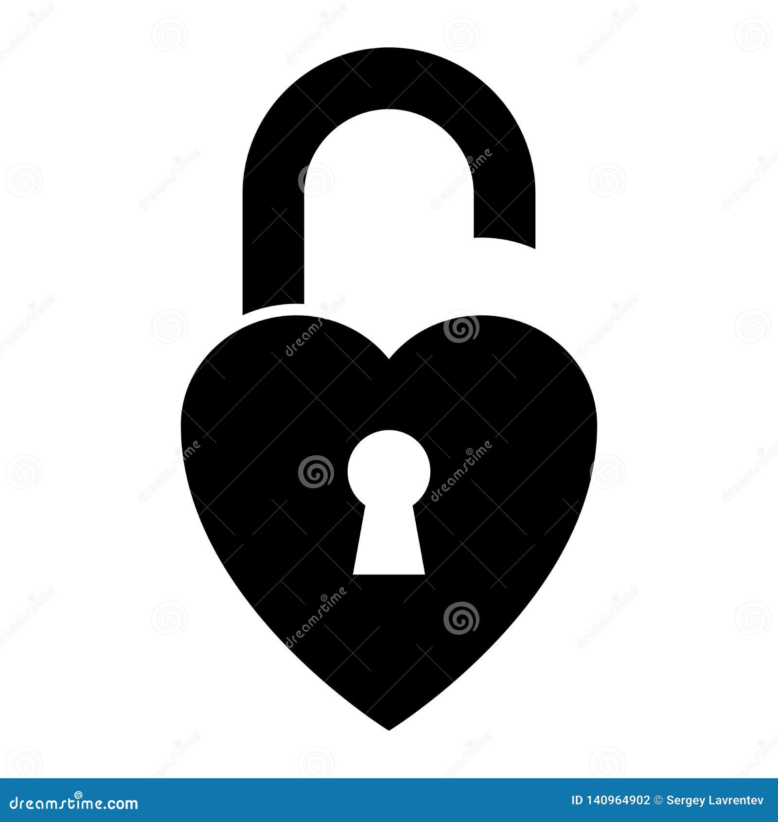 Heart shaped padlock stock vector. Illustration of padlock - 140964902