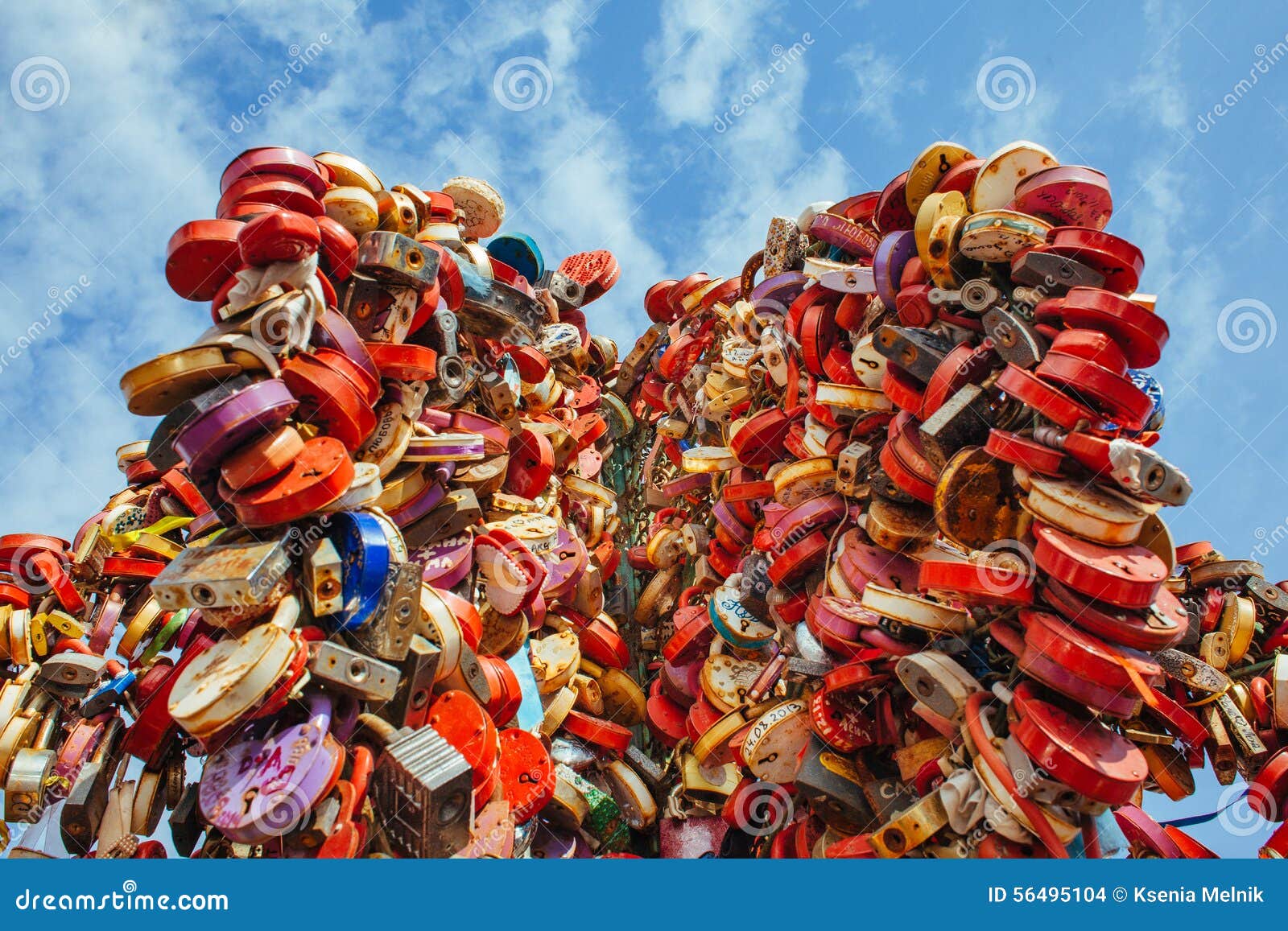 Heart-shaped Padlocks editorial stock image. Image of multi - 56495104
